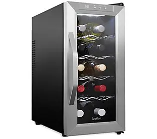 SCHMECKE 10-bottle Thermoelectric Stainless Ste El Wine Cooler - Silver