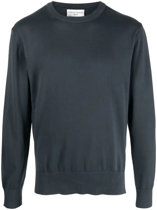 Officine Générale Round-neck Knit Jumper - Grey