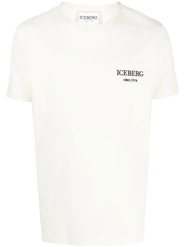 Iceberg Embroidered-logo Detail T-shirt - Neutrals
