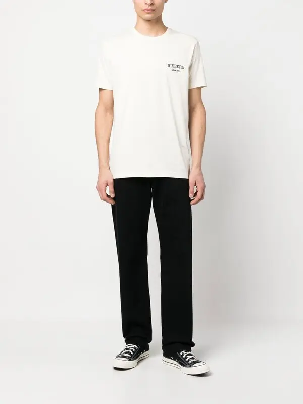 Iceberg Embroidered-logo Detail T-shirt - Neutrals
