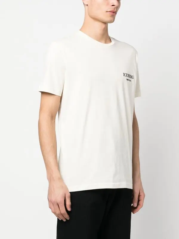 Iceberg Embroidered-logo Detail T-shirt - Neutrals