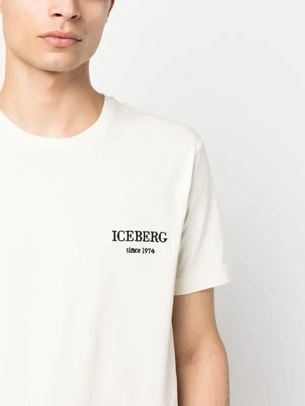 Iceberg Embroidered-logo Detail T-shirt - Neutrals