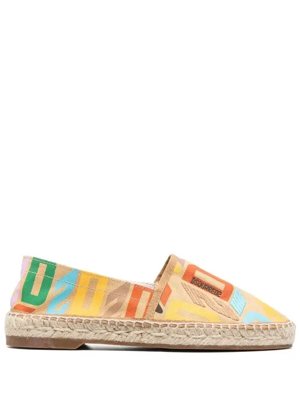 Dsquared2 All-over Logo Espadrilles - Yellow