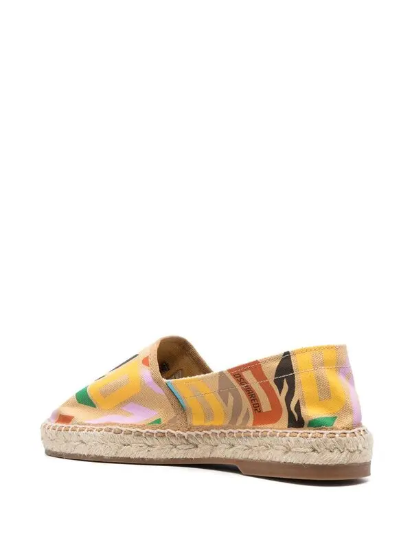 Dsquared2 All-over Logo Espadrilles - Yellow