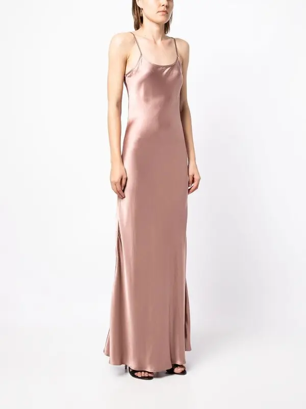 Voz Liquid Slip Satin Maxi Dress - Pink