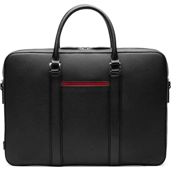 MAVERICK & CO. Manhattan Deluxe Leather Briefcase - Black