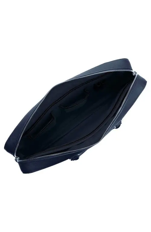 MAVERICK & CO. Manhattan Deluxe Leather Briefcase - Navy