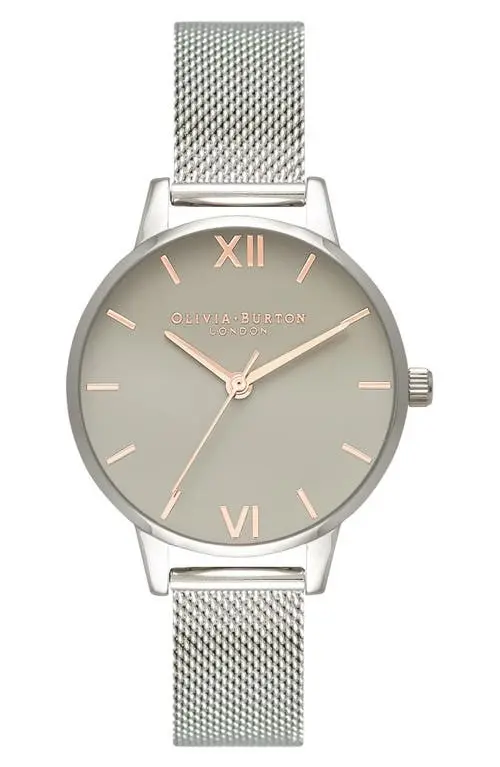 OLIVIA BURTON Mesh Strap Watch - Silver/grey