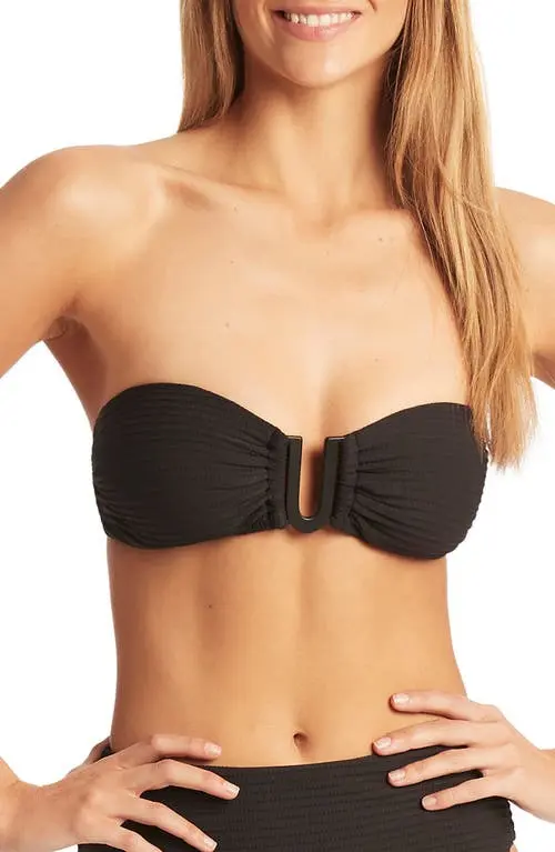 SEA LEVEL U-bar Bandeau Bikini Top - Black