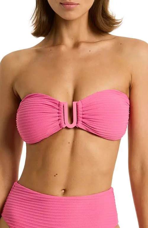 SEA LEVEL U-bar Bandeau Bikini Top - Candy