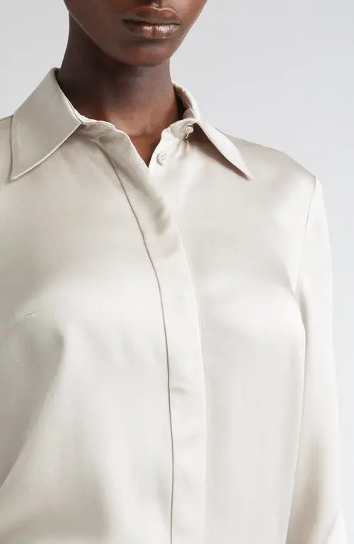 Michael Kors Hansen Charmeuse Shirt - Oyster