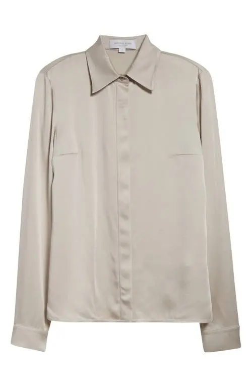 Michael Kors Hansen Charmeuse Shirt - Oyster