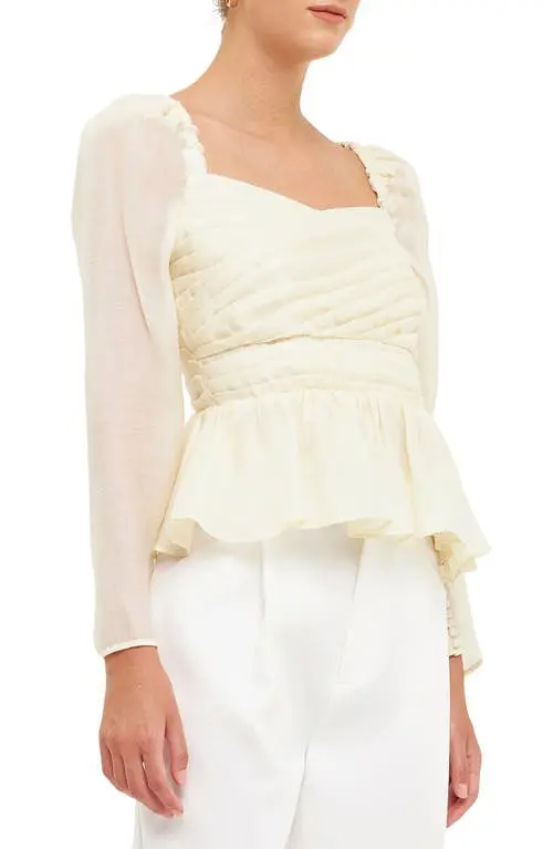 Endless Rose Pleated Peplum Blouse