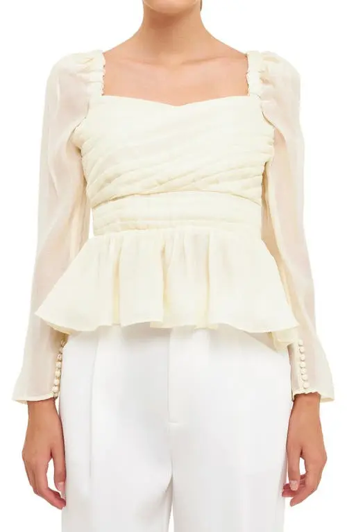 Endless Rose Pleated Peplum Blouse