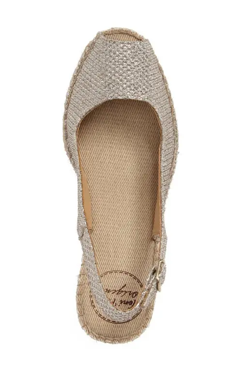 TONI PONS Calafell Slingback Espadrille Wedge - Platinum Fabric