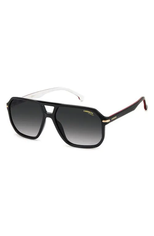 Carrera Eyewear 59mm Rectangular Sunglasses - Black/grey Shaded