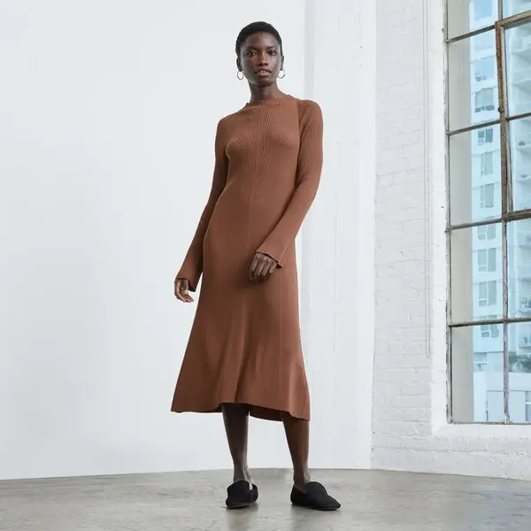 slim fit dress slacks Maeve Rib Knit Midi Dress
