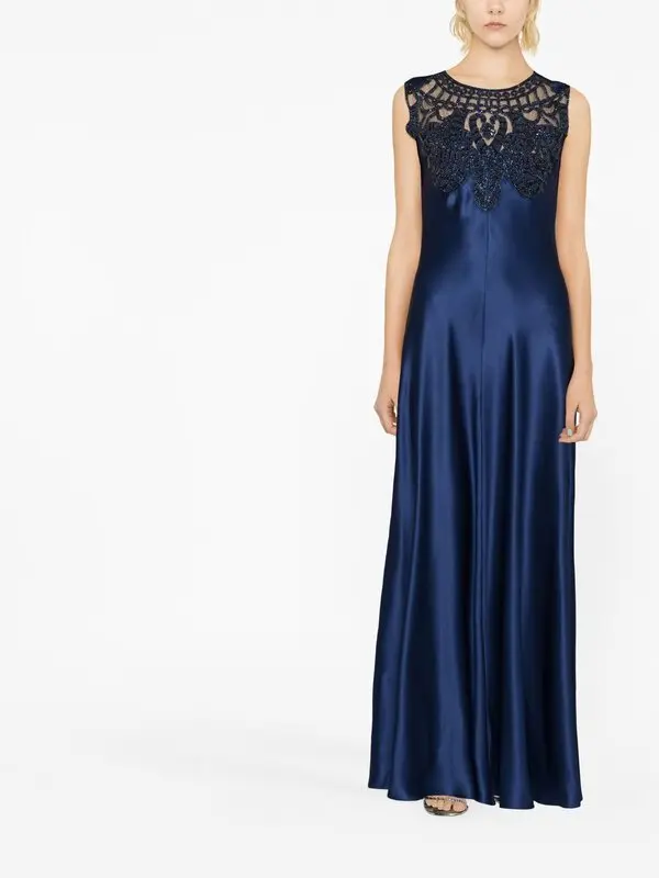 Alberta Ferretti Embellished Silk Maxi Dress