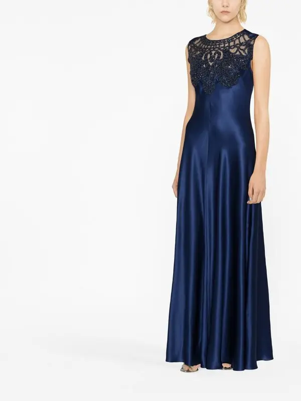 Alberta Ferretti Embellished Silk Maxi Dress