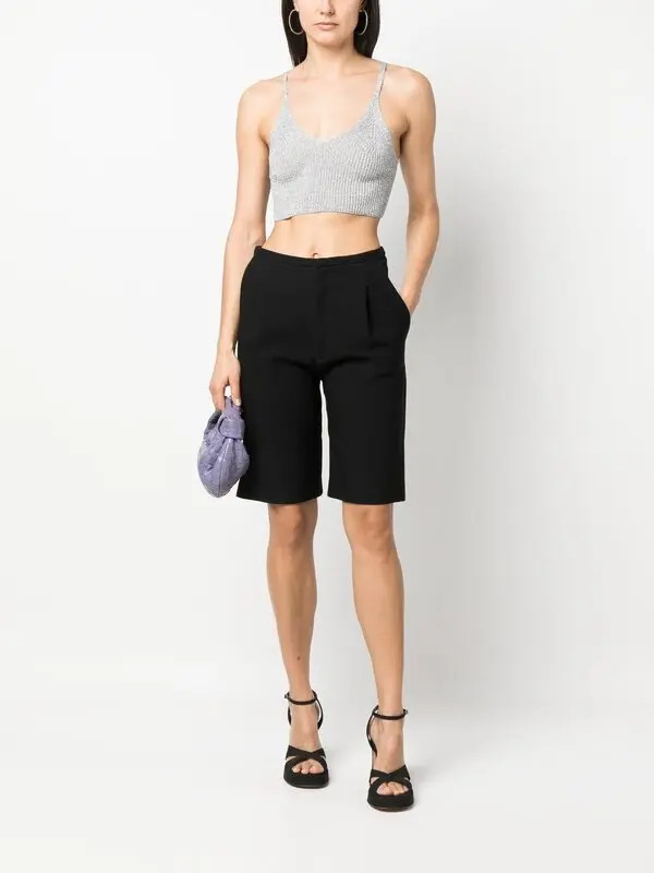 Alberta Ferretti Ribbed V-neck Cami Top