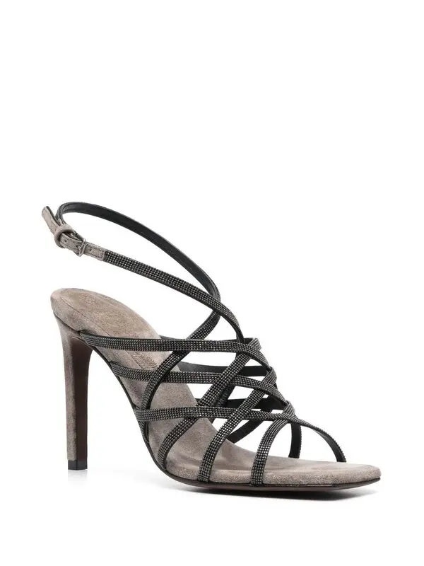 Brunello Cucinelli 110mm Heeled Suede Sandals