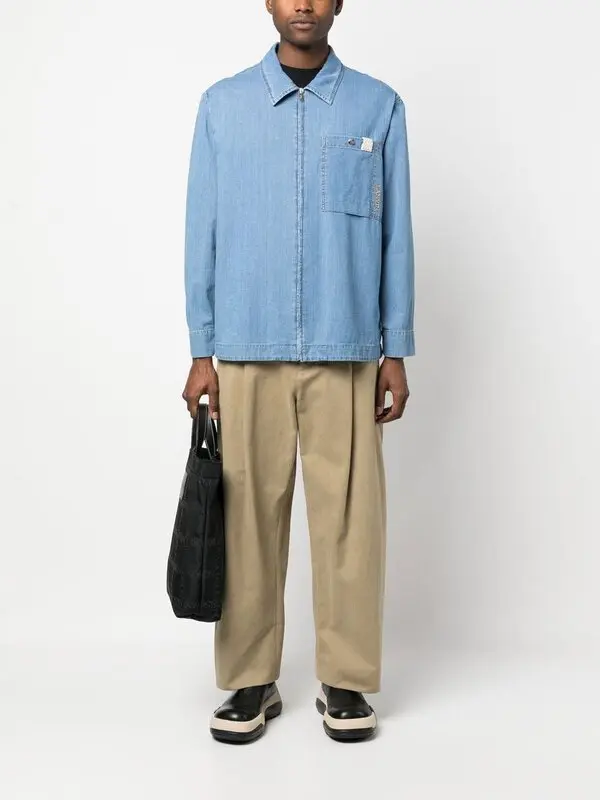 LANVIN Zip-up Denim Shirt - Blue
