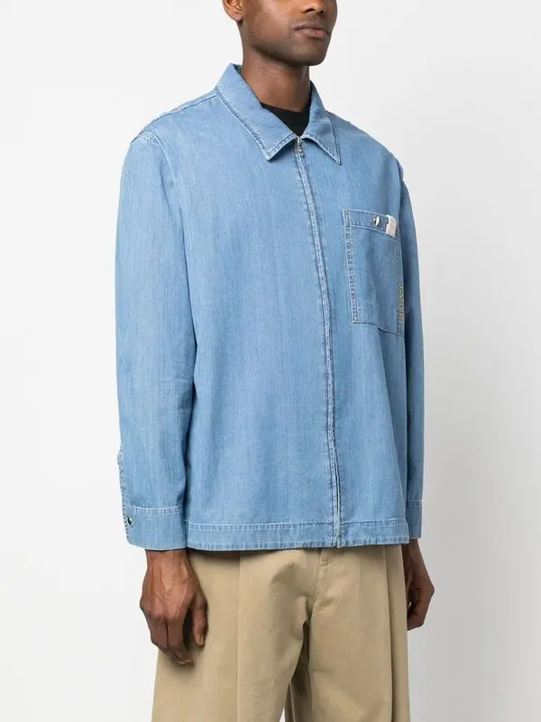 LANVIN Zip-up Denim Shirt - Blue