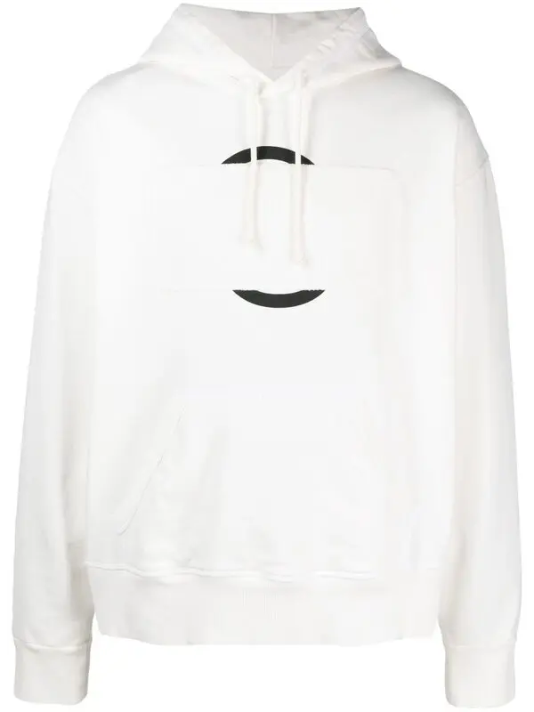 MAISON MARGIELA Graphic-print Cotton Hoodie - White