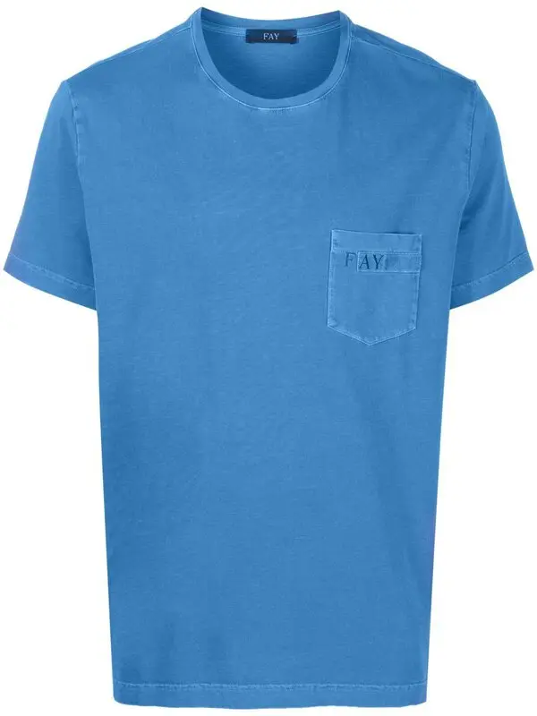 FAY Short-sleeve Cotton T-shirt - Blue