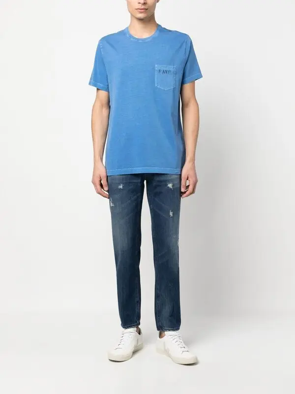 FAY Short-sleeve Cotton T-shirt - Blue