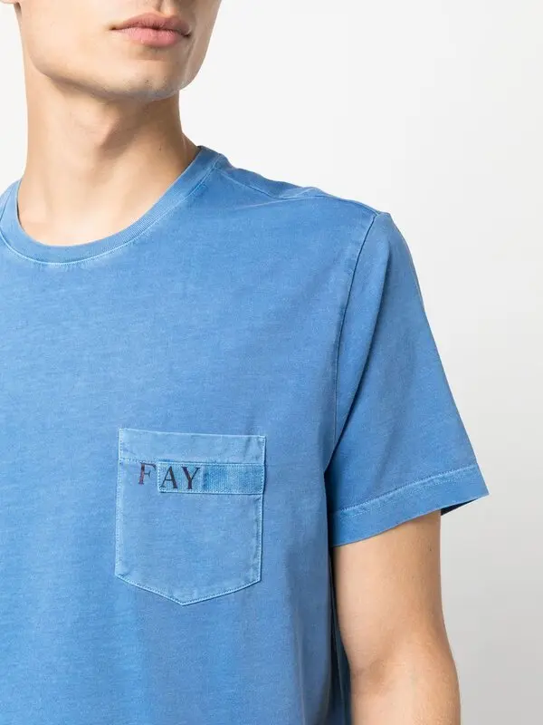 FAY Short-sleeve Cotton T-shirt - Blue