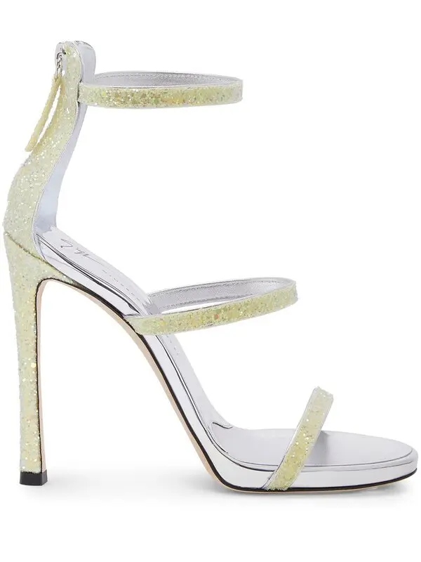 GIUSEPPE ZANOTTI Harmony Glitter Strappy Sandals - Yellow