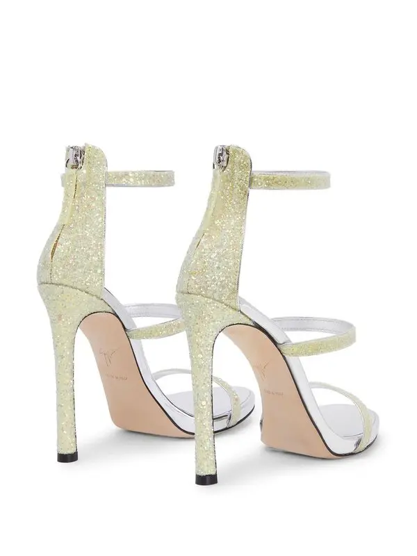 GIUSEPPE ZANOTTI Harmony Glitter Strappy Sandals - Yellow