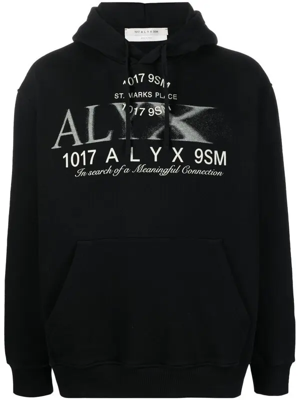 1017 Alyx 9sm Logo-print Cotton Hoodie - Black