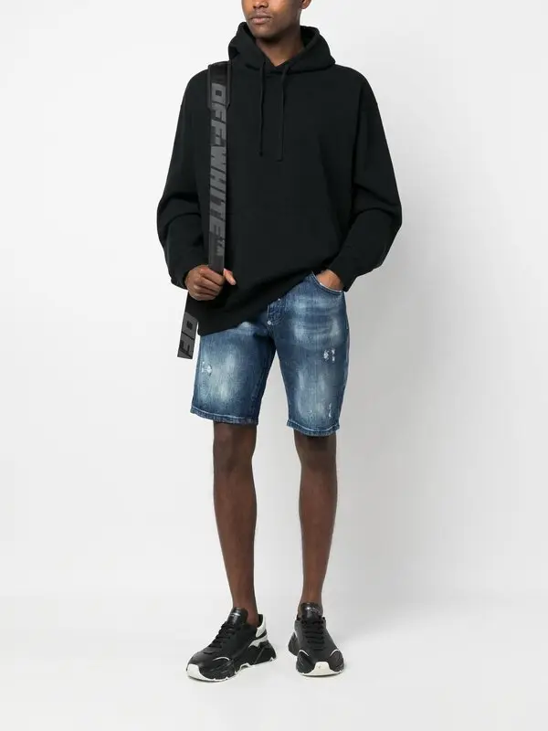 Philipp Plein Distressed-effect Denim Shorts - Blue
