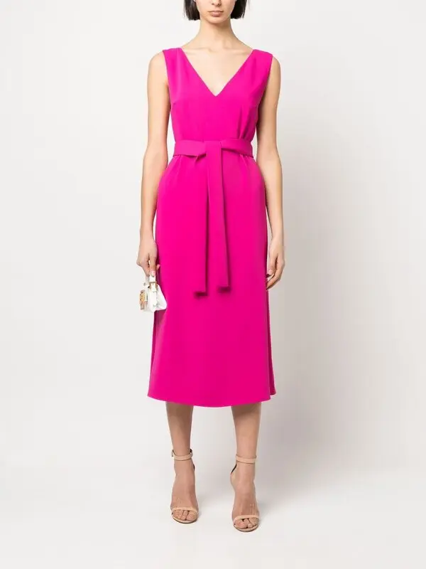 P.a.r.o.s.h Tie-waist Sleeveless Midi Dress