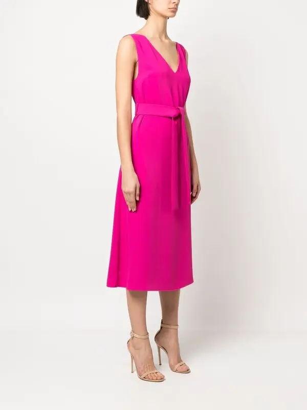 P.a.r.o.s.h Tie-waist Sleeveless Midi Dress