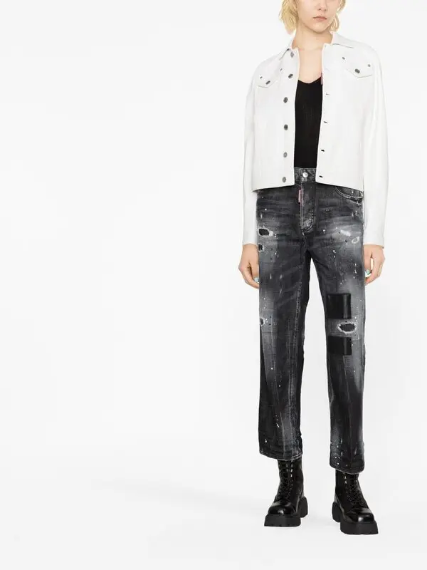 Dsquared2 High-rise Wide-leg Jeans - Grey