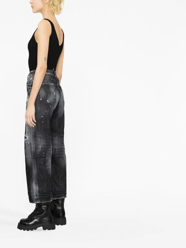 Dsquared2 High-rise Wide-leg Jeans - Grey