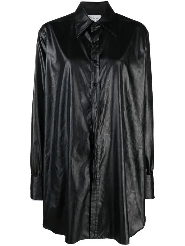 MAISON MARGIELA Longline Faux-leather Shirt