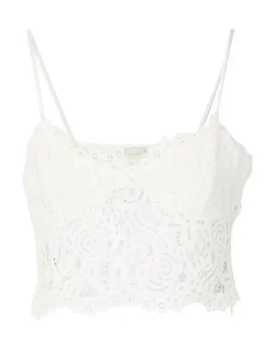 8 BY YOOX Lace Corset Crop Top Top Size Cotton, Viscose, Polyamide, Polyester