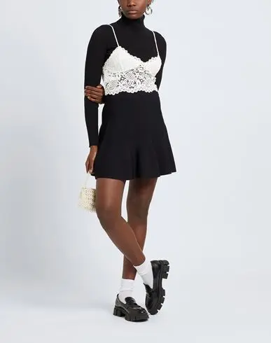 8 BY YOOX Lace Corset Crop Top Top Size Cotton, Viscose, Polyamide, Polyester