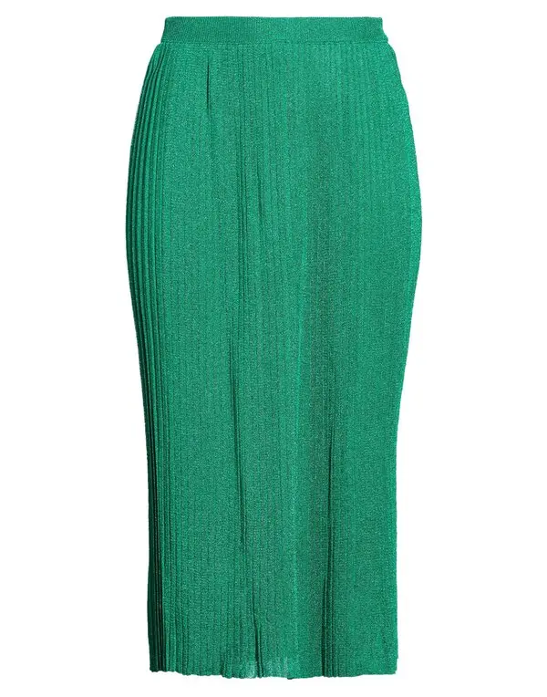Elisabetta Franchi Pleated Knit Midi Skirt - Green