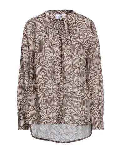 Alpha Studio Woven Optical Pattern Blouse - Brown