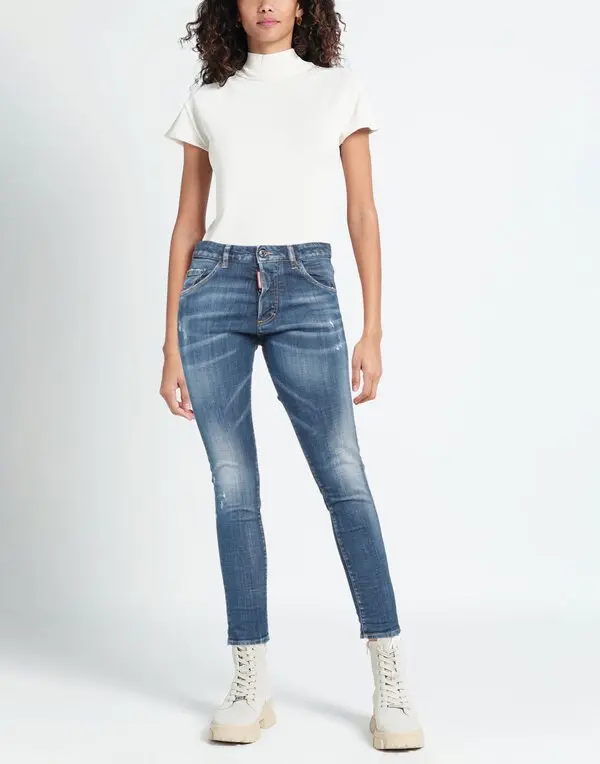 Dsquared2 Jeans In Cotton, Elastane, And Calfskin