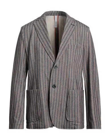 DISTRETTO 12 Striped Cotton-elastane Blazer - Sand