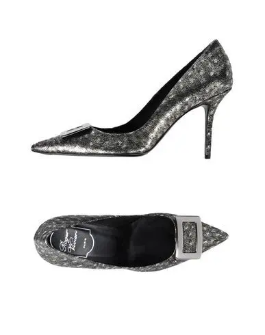 ROGER VIVIER Pumps In Soft Leather - Silver
