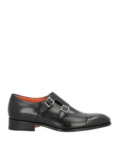 Santoni Loafers In Soft Leather - Black