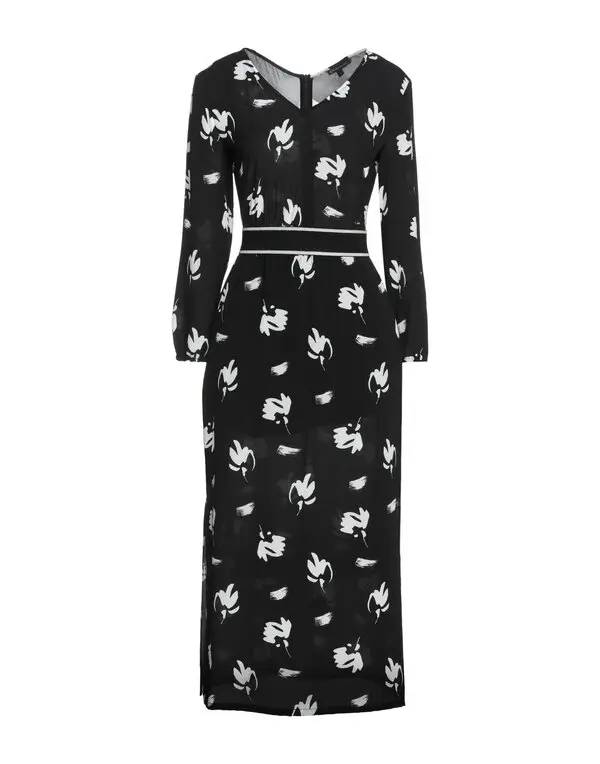 Armani Exchange Floral-print Maxi Dress - Black