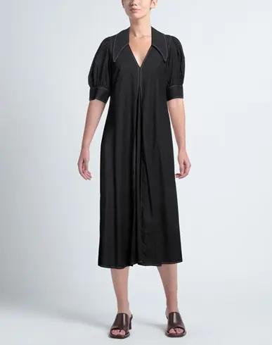 GANNI Midi Dress In Organic Cotton - Black